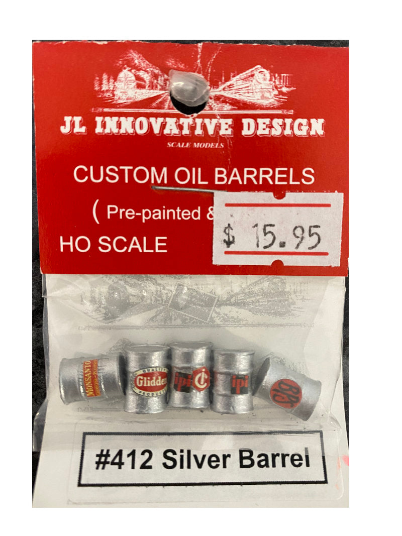 HO SCALE JLI Custom Silver Oil Barrels (5) – Hobby In Scale
